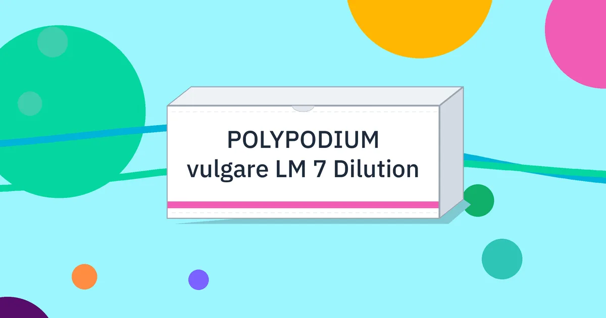 Symbolbild: Packung mit der Aufschrift POLYPODIUM vulgare LM 7 Dilution (PZN 13663280) – Verfügbarkeit und Bezug in Apotheken in Frankfurt am Main