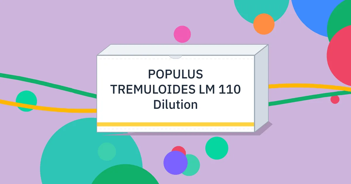 Symbolbild: Packung mit der Aufschrift POPULUS TREMULOIDES LM 110 Dilution (PZN 13665037) – Verfügbarkeit und Bezug in Apotheken in Frankfurt am Main