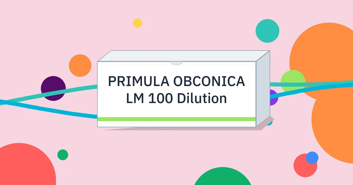 Symbolbild: Packung mit der Aufschrift PRIMULA OBCONICA LM 100 Dilution (PZN 13667332) – Verfügbarkeit und Bezug in Apotheken in Frankfurt am Main