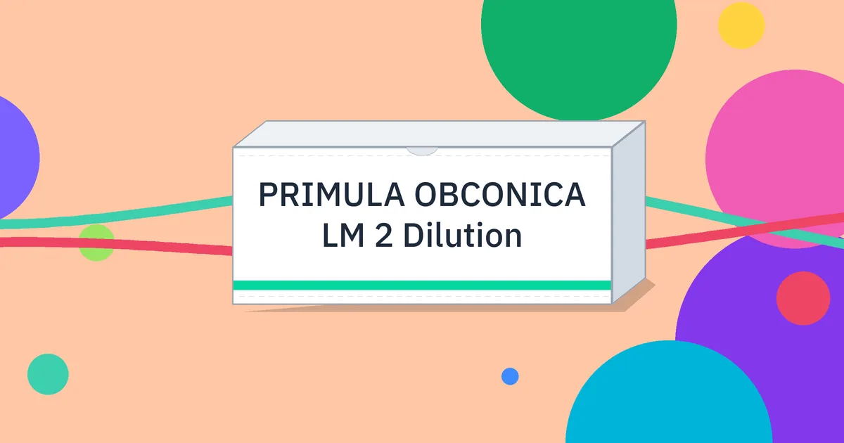 Symbolbild: Packung mit der Aufschrift PRIMULA OBCONICA LM 2 Dilution (PZN 13666918) – Verfügbarkeit und Bezug in Apotheken in Frankfurt am Main