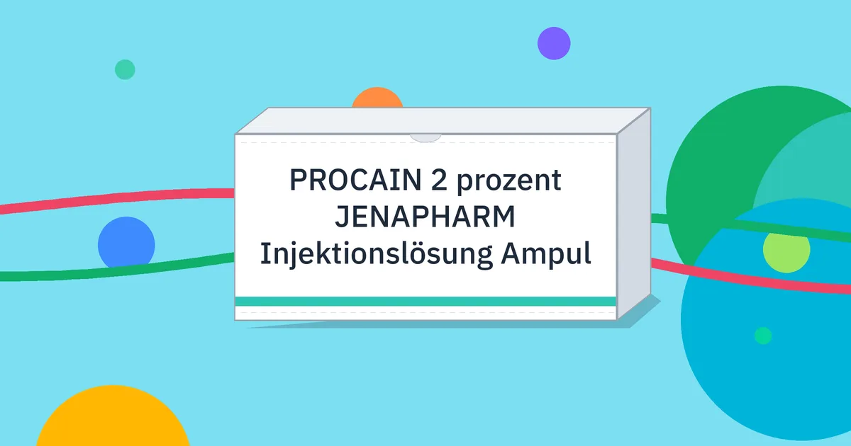 Symbolbild: Packung mit der Aufschrift PROCAIN 2 prozent JENAPHARM Injektionslösung Ampul (PZN 04022613) – Verfügbarkeit und Bezug in Apotheken in Frankfurt am Main