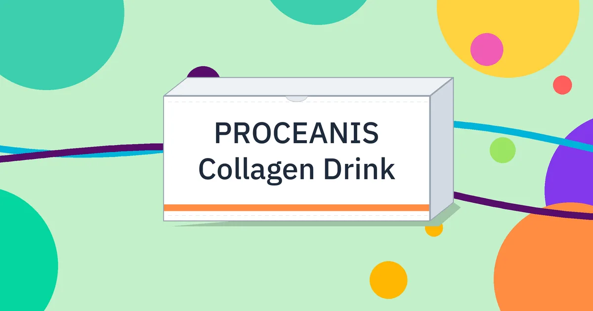 Symbolbild: Packung mit der Aufschrift PROCEANIS Collagen Drink (PZN 19413348) – Verfügbarkeit und Bezug in Apotheken in Frankfurt am Main