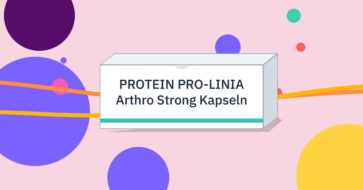 Symbolbild: Packung mit der Aufschrift PROTEIN PRO-LINIA Arthro Strong Kapseln (PZN 18119233) – Verfügbarkeit und Bezug in Apotheken in Frankfurt am Main