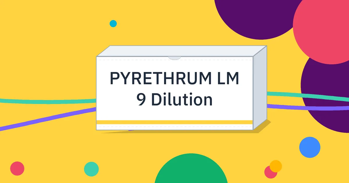 Symbolbild: Packung mit der Aufschrift PYRETHRUM LM 9 Dilution (PZN 13671724) – Verfügbarkeit und Bezug in Apotheken in Frankfurt am Main