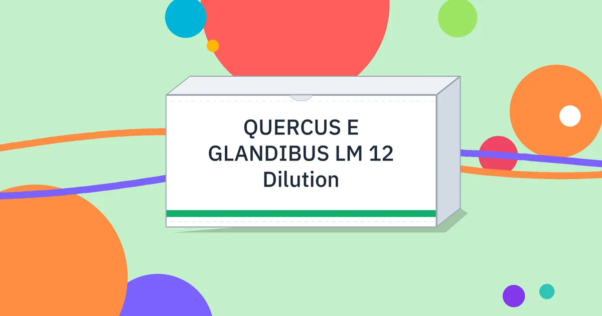 Symbolbild: Packung mit der Aufschrift QUERCUS E GLANDIBUS LM 12 Dilution (PZN 13674591) – Verfügbarkeit und Bezug in Apotheken in Frankfurt am Main