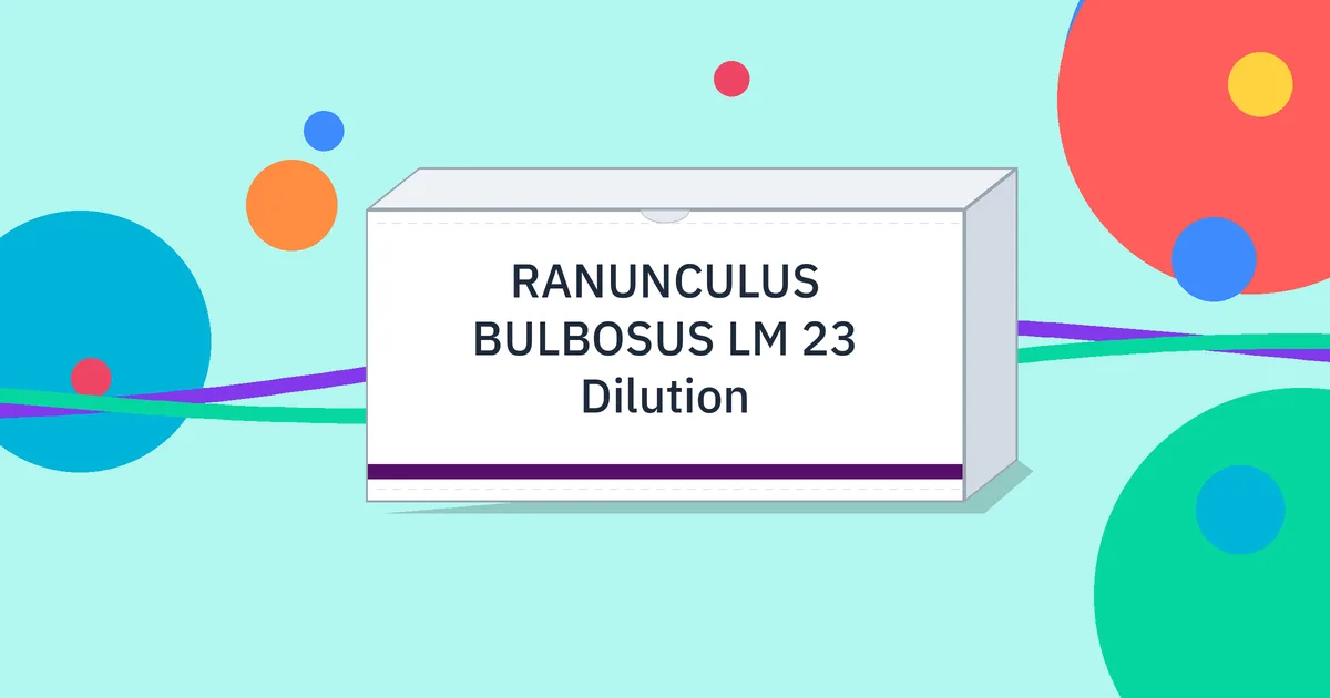Symbolbild: Packung mit der Aufschrift RANUNCULUS BULBOSUS LM 23 Dilution (PZN 13046340) – Verfügbarkeit und Bezug in Apotheken in Frankfurt am Main