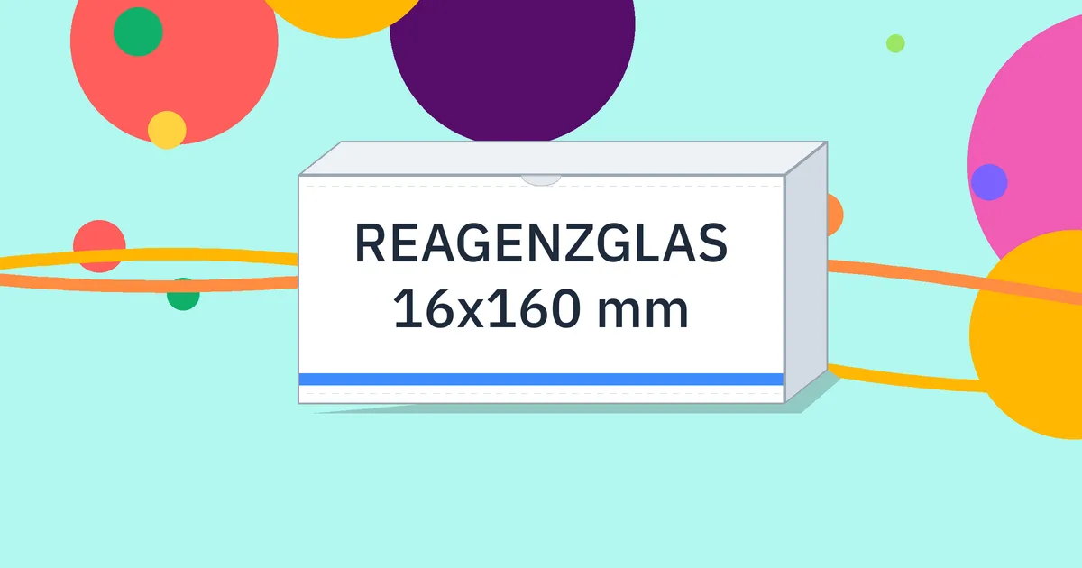 Symbolbild: Packung mit der Aufschrift REAGENZGLAS 16x160 mm (PZN 01040361) – Verfügbarkeit und Bezug in Apotheken in Frankfurt am Main
