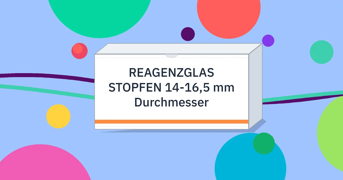 Symbolbild: Packung mit der Aufschrift REAGENZGLAS STOPFEN 14-16,5 mm Durchmesser (PZN 00895221) – Verfügbarkeit und Bezug in Apotheken in Frankfurt am Main