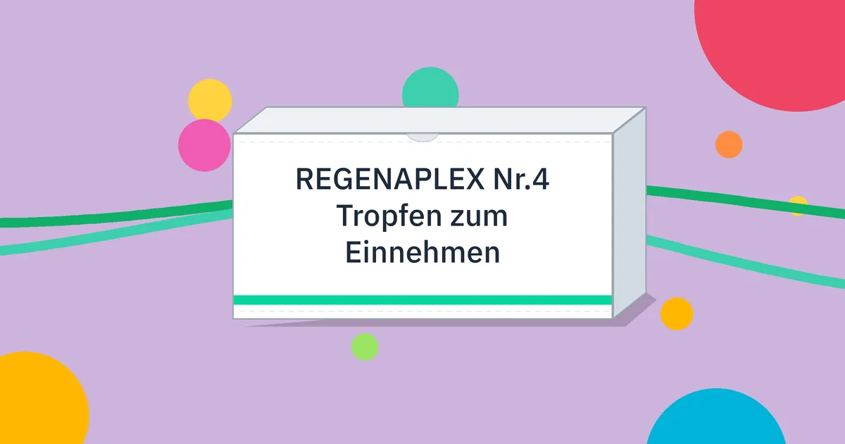 Symbolbild: Packung mit der Aufschrift REGENAPLEX Nr.4 Tropfen zum Einnehmen (PZN 02641884) – Verfügbarkeit und Bezug in Apotheken in Frankfurt am Main
