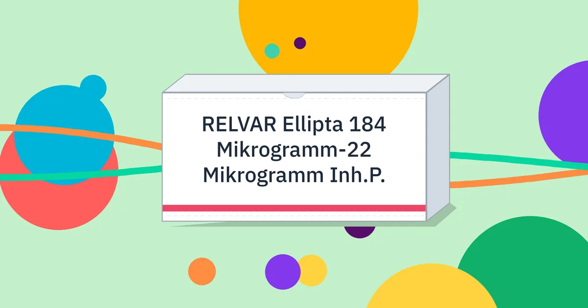 Symbolbild: Packung mit der Aufschrift RELVAR Ellipta 184 Mikrogramm-22 Mikrogramm Inh.P. (PZN 02360725) – Verfügbarkeit und Bezug in Apotheken in Frankfurt am Main