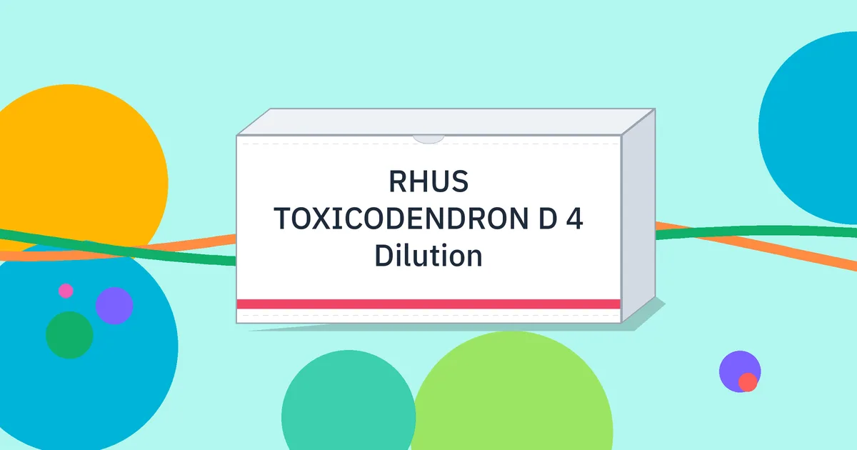 Symbolbild: Packung mit der Aufschrift RHUS TOXICODENDRON D 4 Dilution (PZN 02402441) – Verfügbarkeit und Bezug in Apotheken in Frankfurt am Main