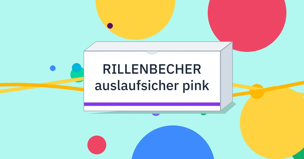 Symbolbild: Packung mit der Aufschrift RILLENBECHER auslaufsicher pink (PZN 00904078) – Verfügbarkeit und Bezug in Apotheken in Frankfurt am Main