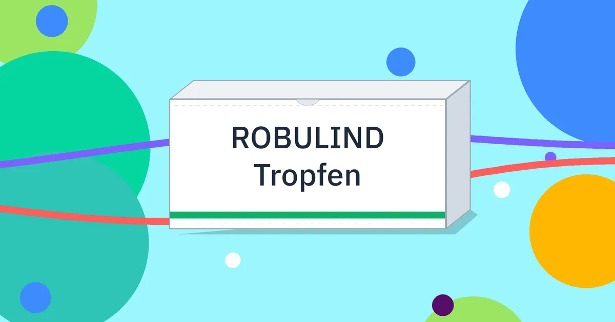 Symbolbild: Packung mit der Aufschrift ROBULIND Tropfen (PZN 02258659) – Verfügbarkeit und Bezug in Apotheken in Frankfurt am Main