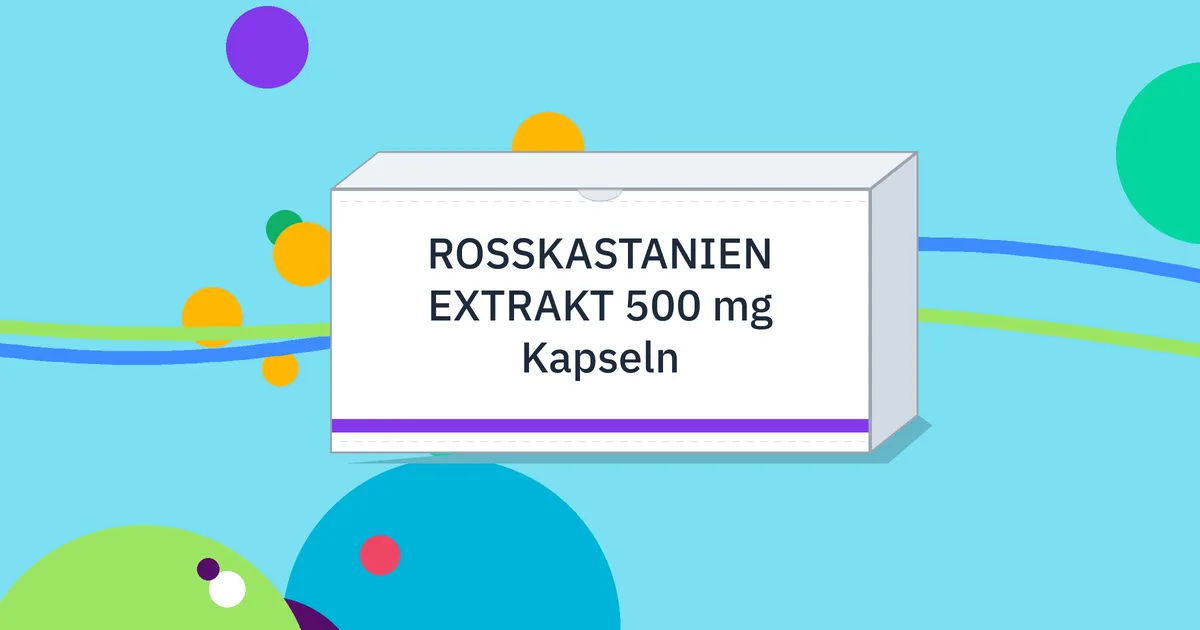 Symbolbild: Packung mit der Aufschrift ROSSKASTANIEN EXTRAKT 500 mg Kapseln (PZN 18737333) – Verfügbarkeit und Bezug in Apotheken in Frankfurt am Main