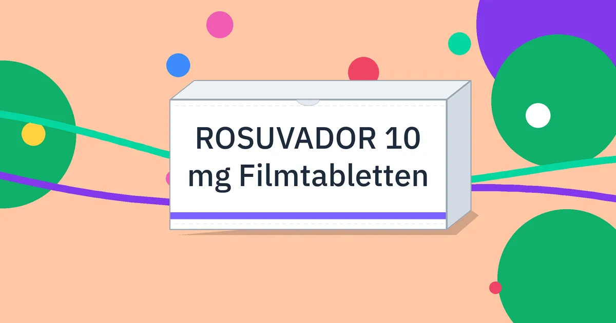 Symbolbild: Packung mit der Aufschrift ROSUVADOR 10 mg Filmtabletten (PZN 13864191) – Verfügbarkeit und Bezug in Apotheken in Frankfurt am Main