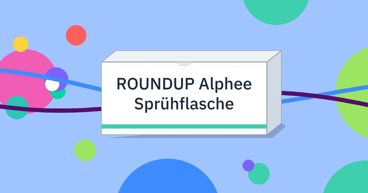 Symbolbild: Packung mit der Aufschrift ROUNDUP Alphee Sprühflasche (PZN 06162749) – Verfügbarkeit und Bezug in Apotheken in Frankfurt am Main