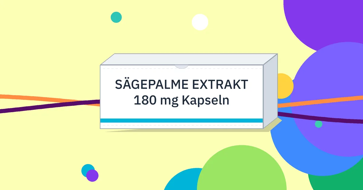 Symbolbild: Packung mit der Aufschrift SÄGEPALME EXTRAKT 180 mg Kapseln (PZN 17426795) – Verfügbarkeit und Bezug in Apotheken in Frankfurt am Main