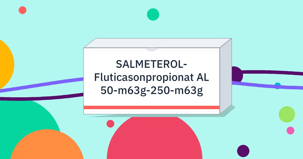 Symbolbild: Packung mit der Aufschrift SALMETEROL-Fluticasonpropionat AL 50-m63g-250-m63g (PZN 16785641) – Verfügbarkeit und Bezug in Apotheken in Frankfurt am Main