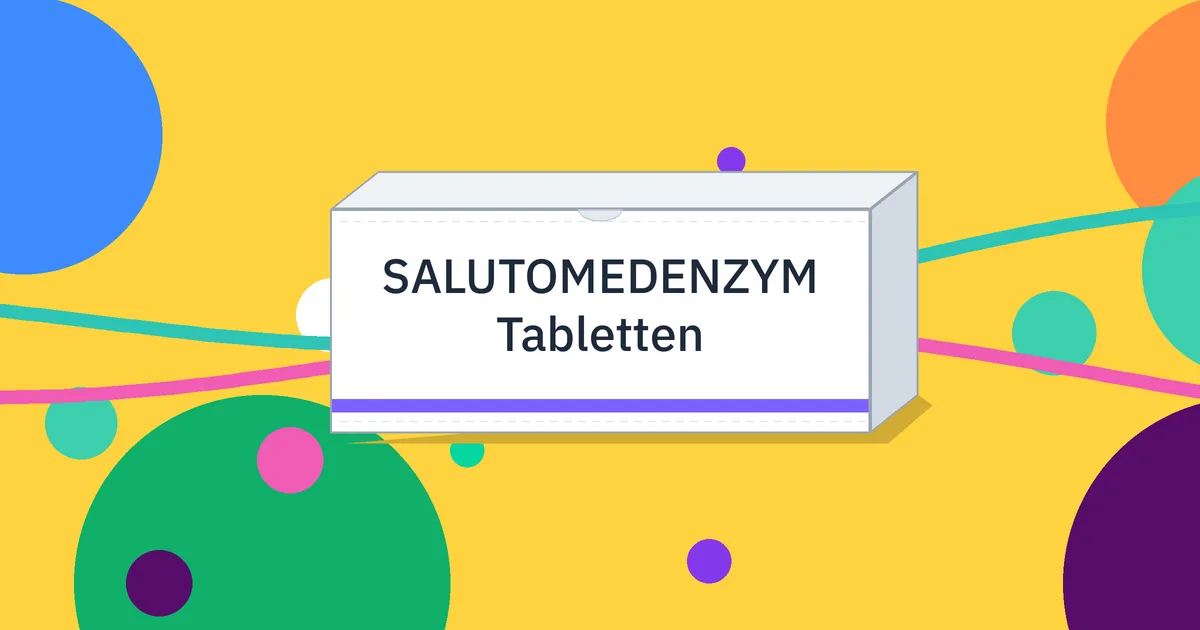 Symbolbild: Packung mit der Aufschrift SALUTOMEDENZYM Tabletten (PZN 10918325) – Verfügbarkeit und Bezug in Apotheken in Frankfurt am Main