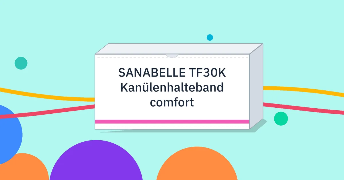 Symbolbild: Packung mit der Aufschrift SANABELLE TF30K Kanülenhalteband comfort (PZN 09304227) – Verfügbarkeit und Bezug in Apotheken in Frankfurt am Main