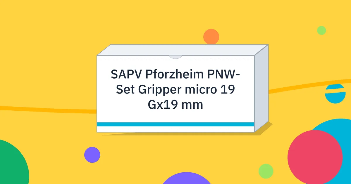 Symbolbild: Packung mit der Aufschrift SAPV Pforzheim PNW-Set Gripper micro 19 Gx19 mm (PZN 12569716) – Verfügbarkeit und Bezug in Apotheken in Frankfurt am Main