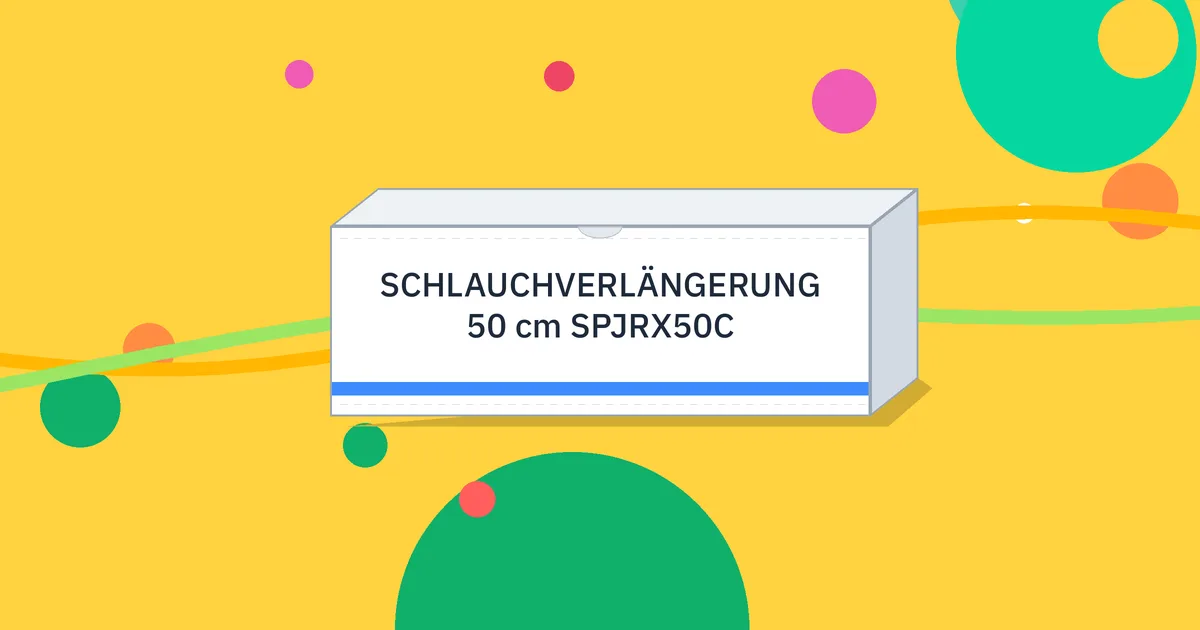 Symbolbild: Packung mit der Aufschrift SCHLAUCHVERLÄNGERUNG 50 cm SPJRX50C (PZN 18767475) – Verfügbarkeit und Bezug in Apotheken in Frankfurt am Main