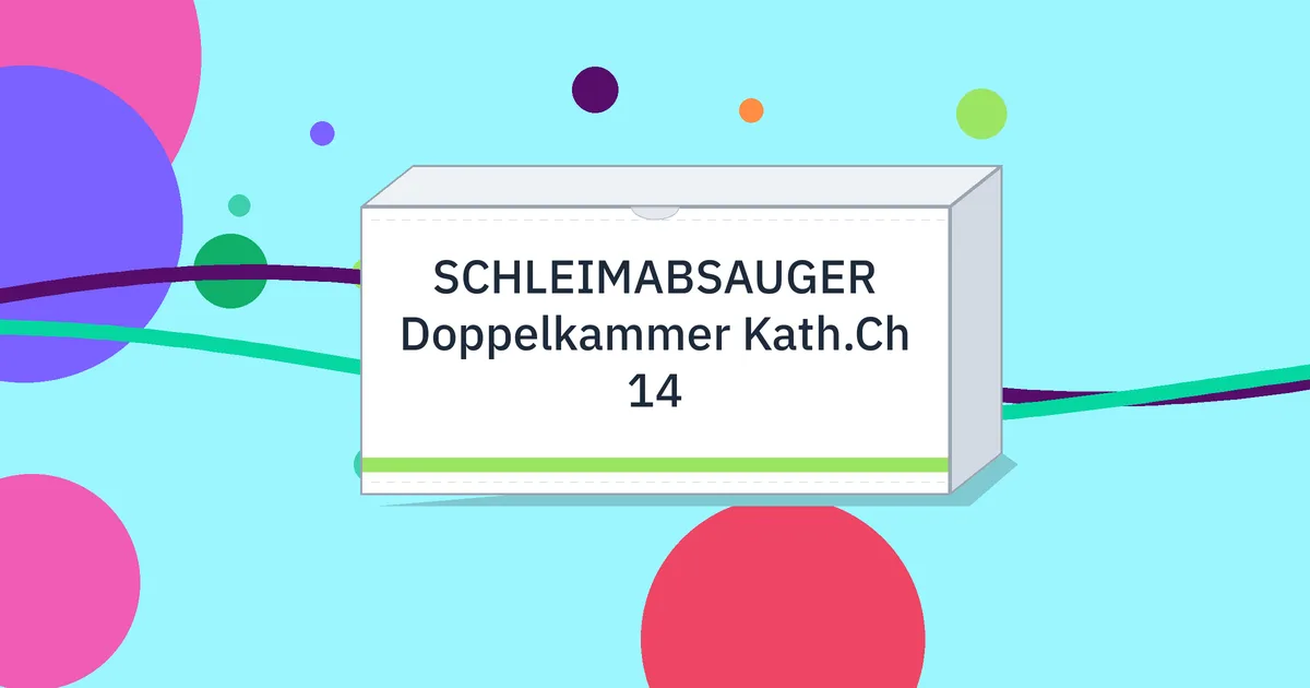 Symbolbild: Packung mit der Aufschrift SCHLEIMABSAUGER Doppelkammer Kath.Ch 14 (PZN 08825208) – Verfügbarkeit und Bezug in Apotheken in Frankfurt am Main