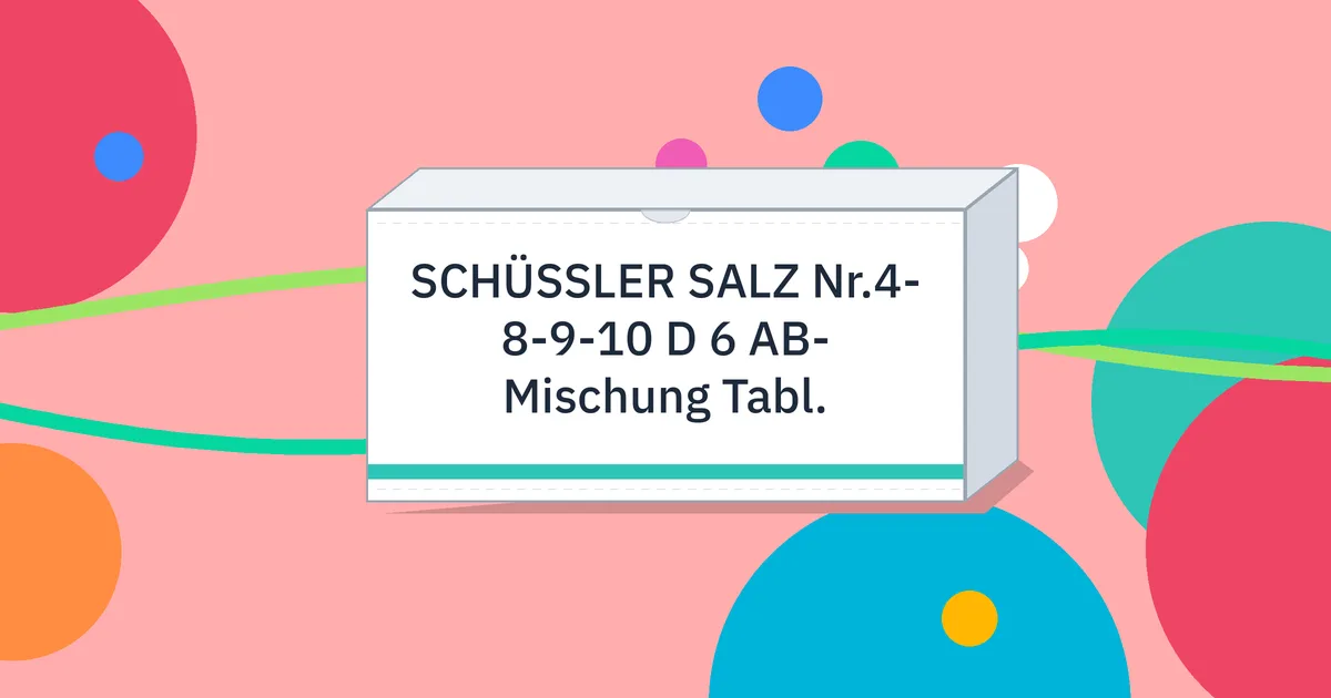 Symbolbild: Packung mit der Aufschrift SCHÜSSLER SALZ Nr.4-8-9-10 D 6 AB-Mischung Tabl. (PZN 19644154) – Verfügbarkeit und Bezug in Apotheken in Frankfurt am Main