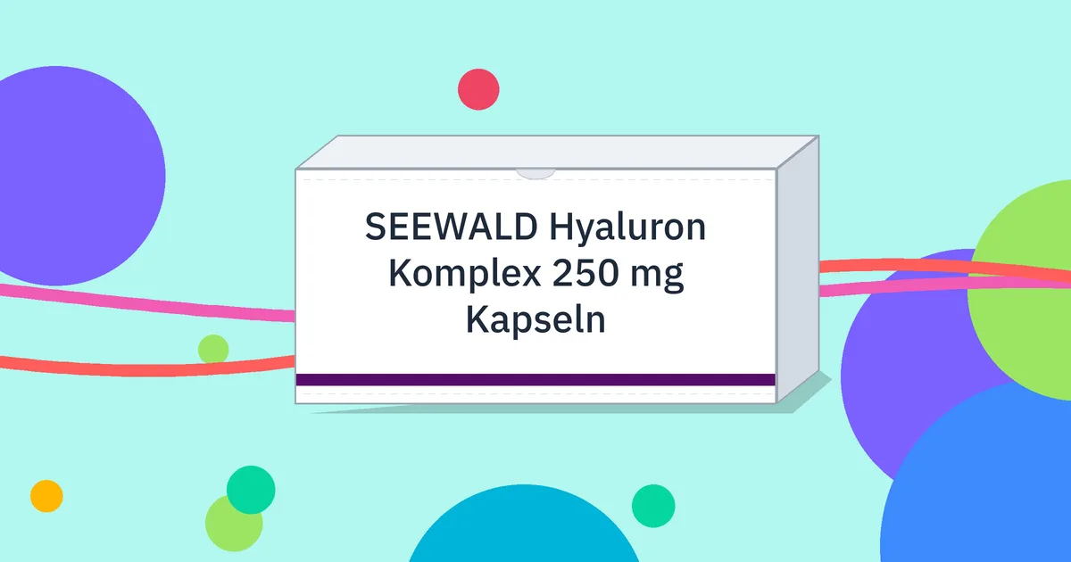 Symbolbild: Packung mit der Aufschrift SEEWALD Hyaluron Komplex 250 mg Kapseln (PZN 19546658) – Verfügbarkeit und Bezug in Apotheken in Frankfurt am Main