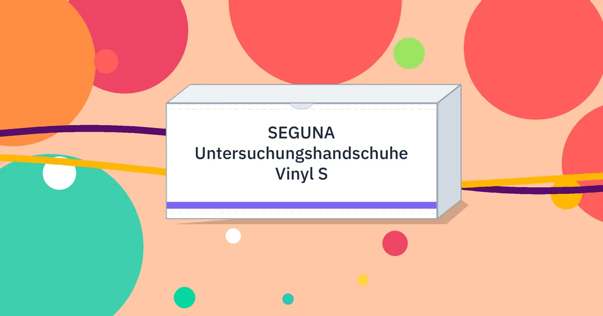 Symbolbild: Packung mit der Aufschrift SEGUNA Untersuchungshandschuhe Vinyl S (PZN 11302879) – Verfügbarkeit und Bezug in Apotheken in Frankfurt am Main