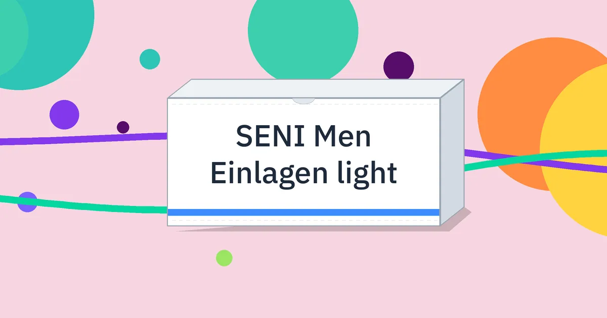 Symbolbild: Packung mit der Aufschrift SENI Men Einlagen light (PZN 19527158) – Verfügbarkeit und Bezug in Apotheken in Frankfurt am Main