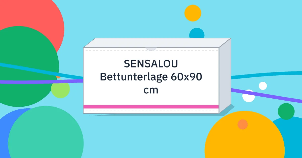 Symbolbild: Packung mit der Aufschrift SENSALOU Bettunterlage 60x90 cm (PZN 18447894) – Verfügbarkeit und Bezug in Apotheken in Frankfurt am Main