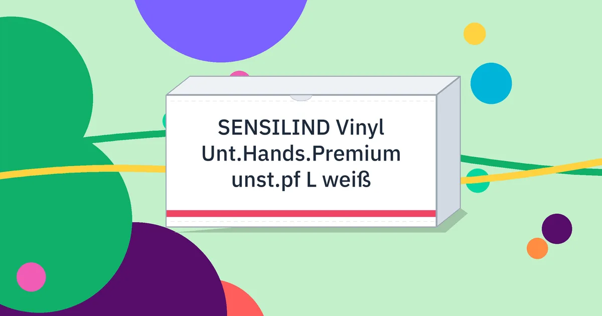 Symbolbild: Packung mit der Aufschrift SENSILIND Vinyl Unt.Hands.Premium unst.pf L weiß (PZN 14354138) – Verfügbarkeit und Bezug in Apotheken in Frankfurt am Main