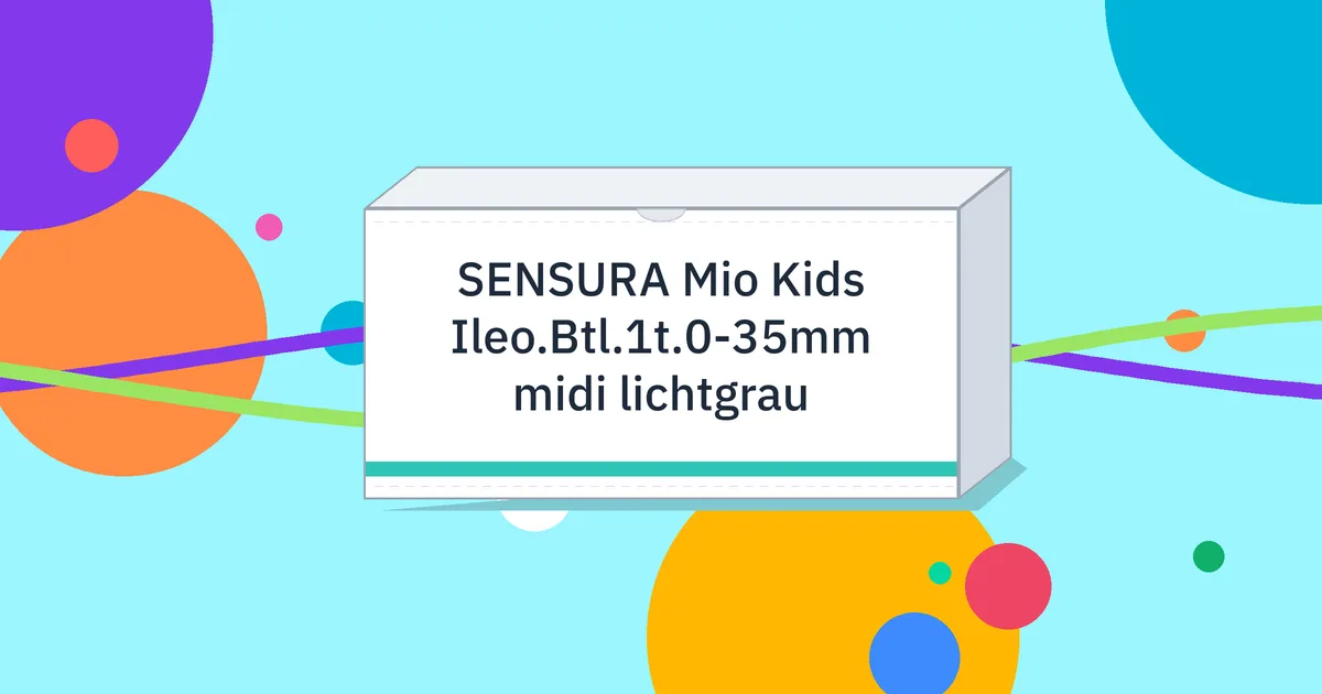 Symbolbild: Packung mit der Aufschrift SENSURA Mio Kids Ileo.Btl.1t.0-35mm midi lichtgrau (PZN 15410620) – Verfügbarkeit und Bezug in Apotheken in Frankfurt am Main