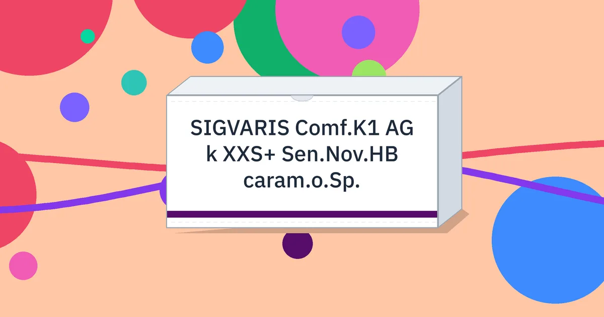 Symbolbild: Packung mit der Aufschrift SIGVARIS Comf.K1 AG k XXS+ Sen.Nov.HB caram.o.Sp. (PZN 17101395) – Verfügbarkeit und Bezug in Apotheken in Frankfurt am Main