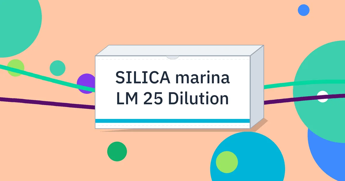 Symbolbild: Packung mit der Aufschrift SILICA marina LM 25 Dilution (PZN 13189890) – Verfügbarkeit und Bezug in Apotheken in Frankfurt am Main