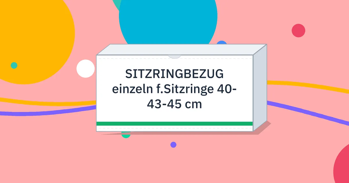 Symbolbild: Packung mit der Aufschrift SITZRINGBEZUG einzeln f.Sitzringe 40-43-45 cm (PZN 16515315) – Verfügbarkeit und Bezug in Apotheken in Frankfurt am Main