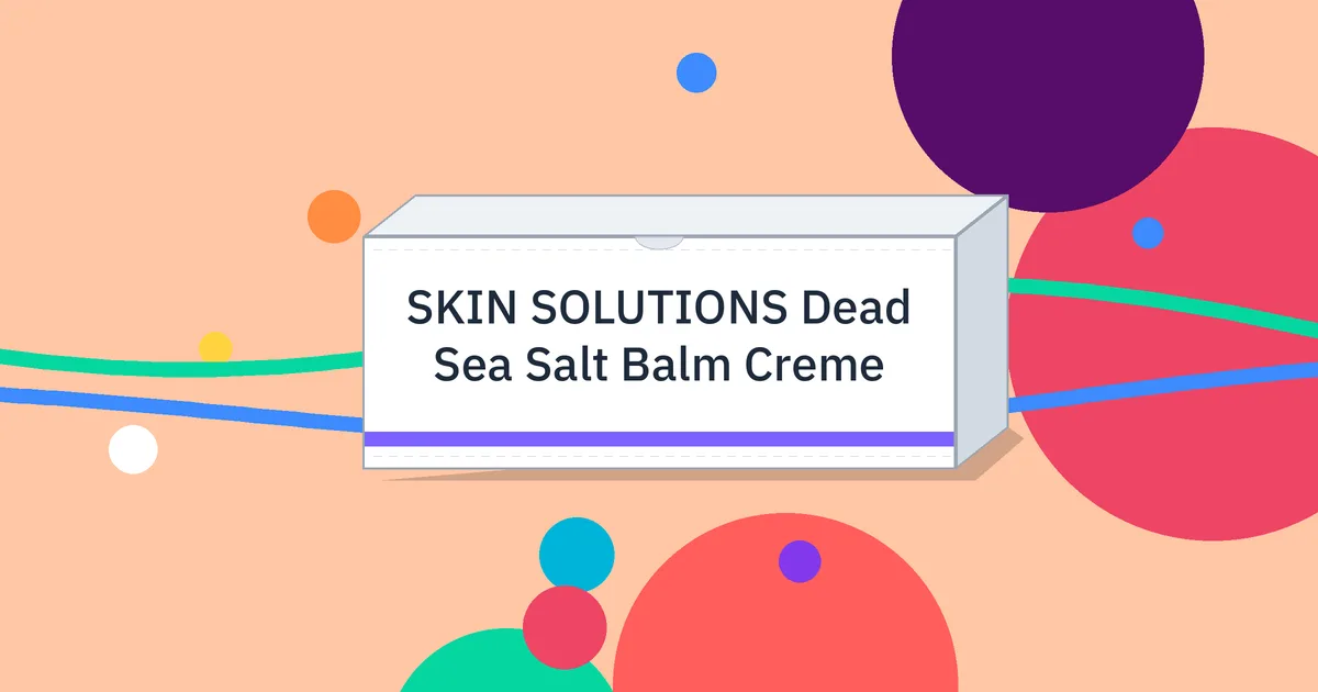 Symbolbild: Packung mit der Aufschrift SKIN SOLUTIONS Dead Sea Salt Balm Creme (PZN 17857561) – Verfügbarkeit und Bezug in Apotheken in Frankfurt am Main