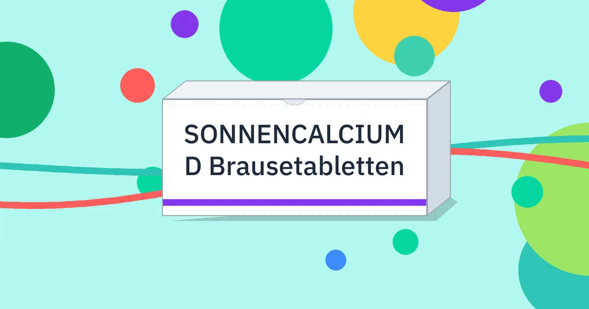Symbolbild: Packung mit der Aufschrift SONNENCALCIUM D Brausetabletten (PZN 18066287) – Verfügbarkeit und Bezug in Apotheken in Frankfurt am Main