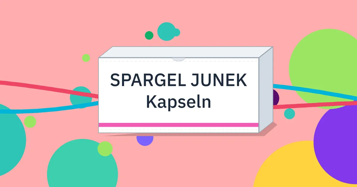 Symbolbild: Packung mit der Aufschrift SPARGEL JUNEK Kapseln (PZN 01079481) – Verfügbarkeit und Bezug in Apotheken in Frankfurt am Main