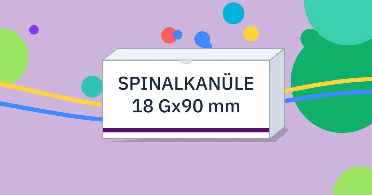 Symbolbild: Packung mit der Aufschrift SPINALKANÜLE 18 Gx90 mm (PZN 12339382) – Verfügbarkeit und Bezug in Apotheken in Frankfurt am Main
