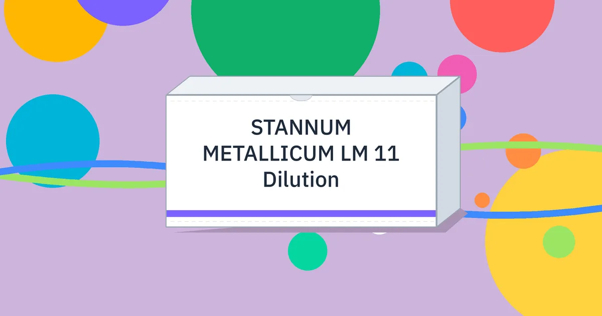 Symbolbild: Packung mit der Aufschrift STANNUM METALLICUM LM 11 Dilution (PZN 13199150) – Verfügbarkeit und Bezug in Apotheken in Frankfurt am Main