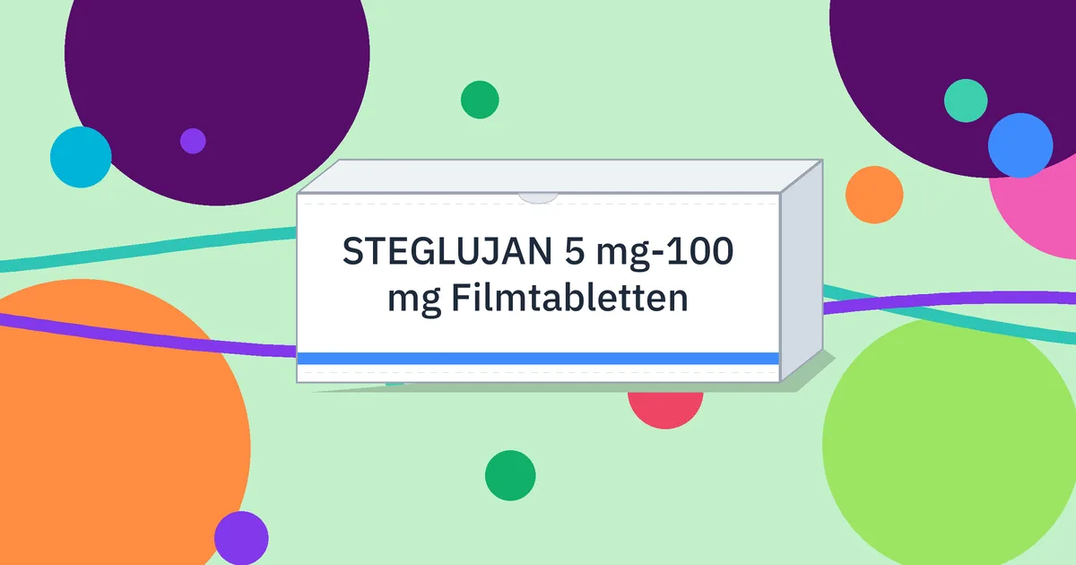 Symbolbild: Packung mit der Aufschrift STEGLUJAN 5 mg-100 mg Filmtabletten (PZN 13965986) – Verfügbarkeit und Bezug in Apotheken in Frankfurt am Main