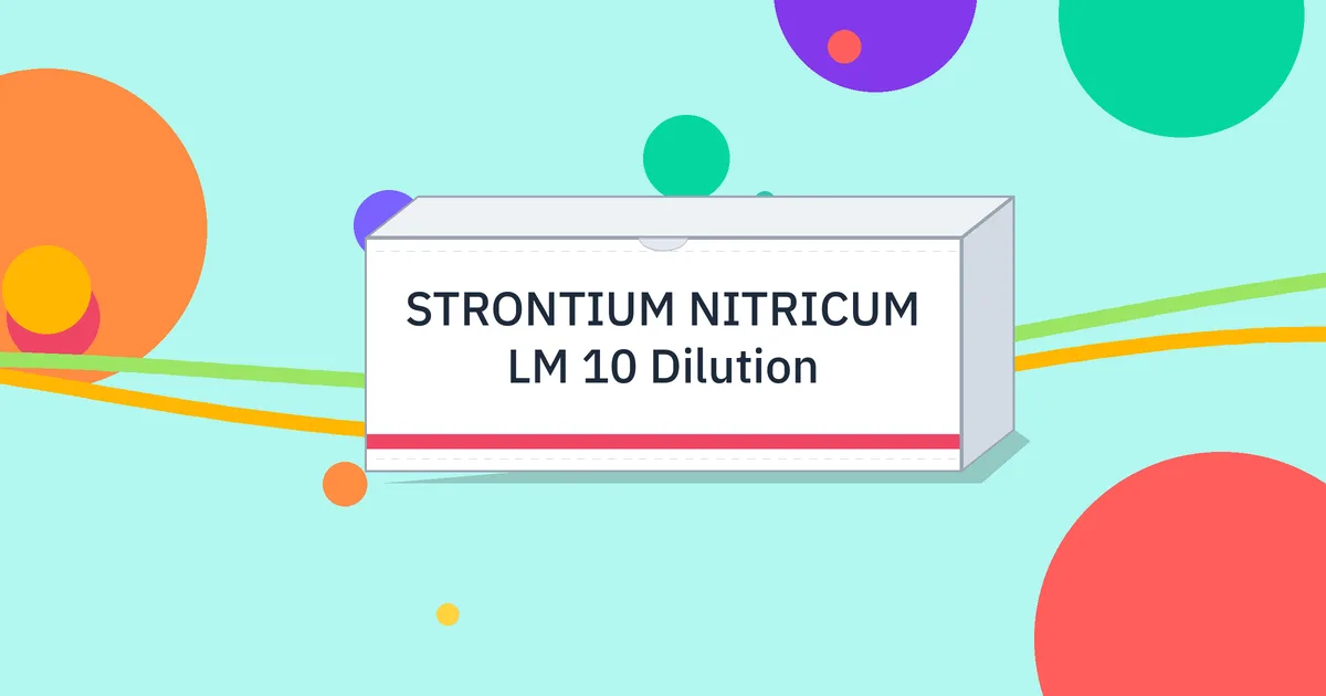 Symbolbild: Packung mit der Aufschrift STRONTIUM NITRICUM LM 10 Dilution (PZN 13204371) – Verfügbarkeit und Bezug in Apotheken in Frankfurt am Main