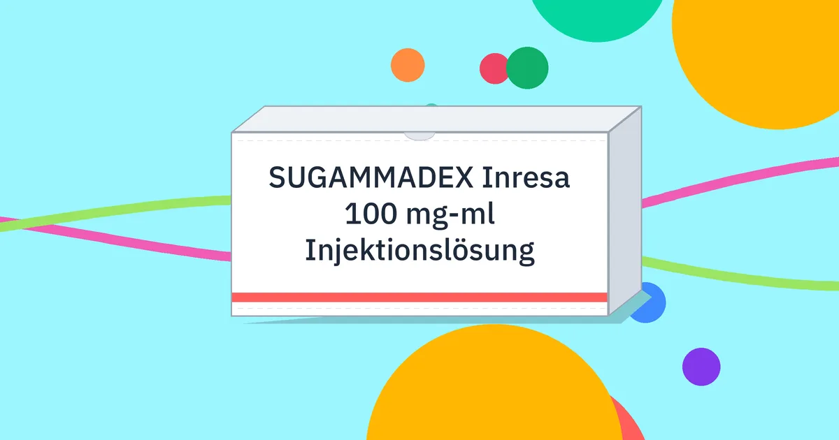 Symbolbild: Packung mit der Aufschrift SUGAMMADEX Inresa 100 mg-ml Injektionslösung (PZN 18236039) – Verfügbarkeit und Bezug in Apotheken in Frankfurt am Main