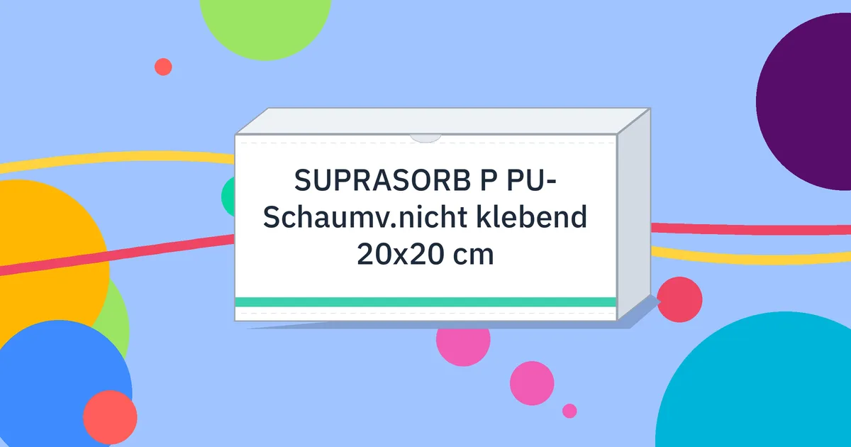 Symbolbild: Packung mit der Aufschrift SUPRASORB P PU-Schaumv.nicht klebend 20x20 cm (PZN 00678305) – Verfügbarkeit und Bezug in Apotheken in Frankfurt am Main