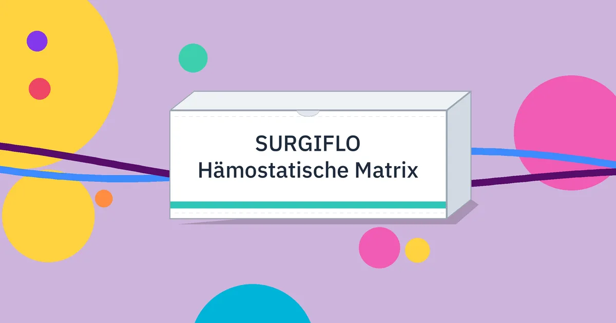 Symbolbild: Packung mit der Aufschrift SURGIFLO Hämostatische Matrix (PZN 09522734) – Verfügbarkeit und Bezug in Apotheken in Frankfurt am Main