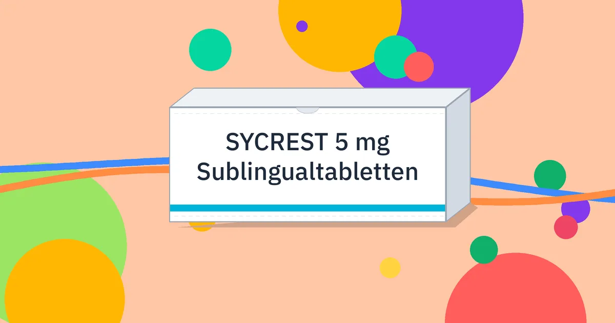 Symbolbild: Packung mit der Aufschrift SYCREST 5 mg Sublingualtabletten (PZN 17929496) – Verfügbarkeit und Bezug in Apotheken in Frankfurt am Main