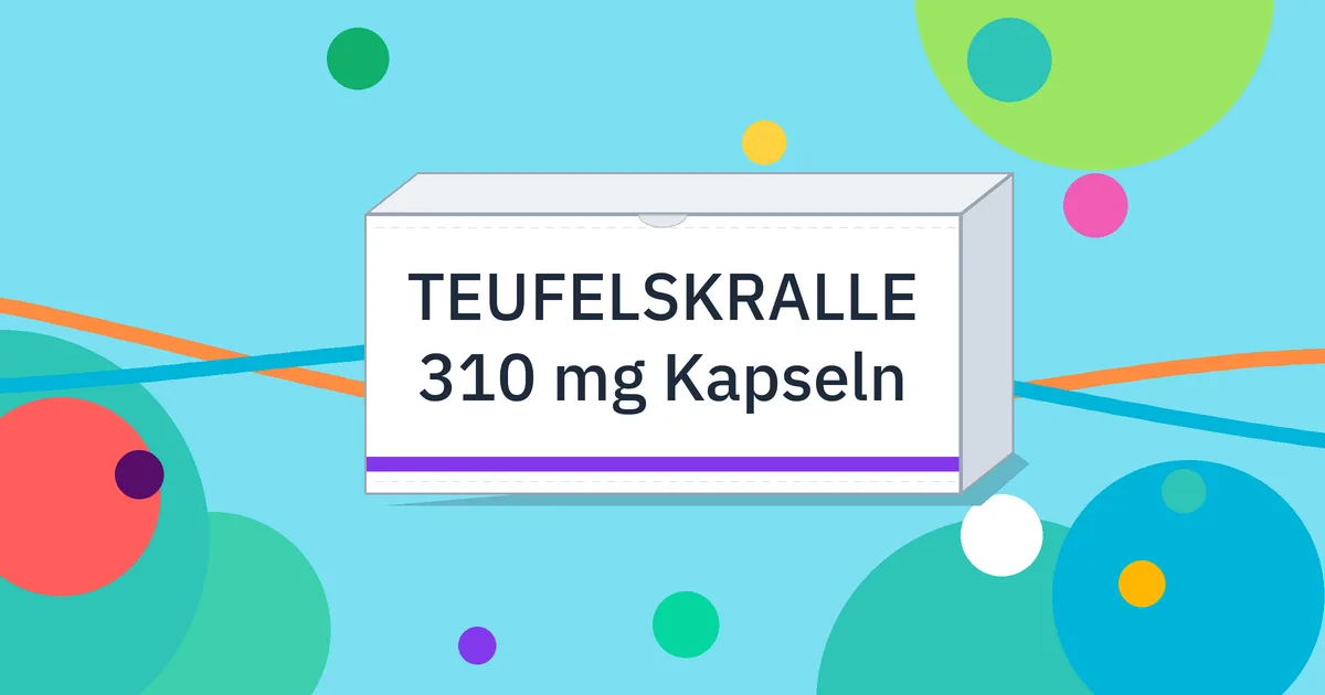 Symbolbild: Packung mit der Aufschrift TEUFELSKRALLE 310 mg Kapseln (PZN 18215511) – Verfügbarkeit und Bezug in Apotheken in Frankfurt am Main