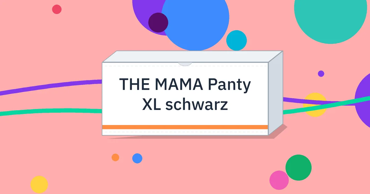 Symbolbild: Packung mit der Aufschrift THE MAMA Panty XL schwarz (PZN 19706300) – Verfügbarkeit und Bezug in Apotheken in Frankfurt am Main
